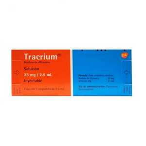 Tracrium 25mg/2.5ml caja con 1 ampolleta de 2.5ml | Mejor Precio