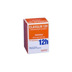 Clavulin 12H 875mg/125mg caja con frasco 10 tabletas | Mejor Precio