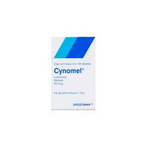 Cynomel 25 mcg caja con frasco 100 tabletas | Mejor Precio en Vitau