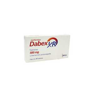 Dabex Xr 500 mg caja 30 cápsulas | Precio: $413.00 MXN