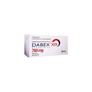 Dabex Xr 750 mg caja 30 tabletas | Precio: $617.00 MXN
