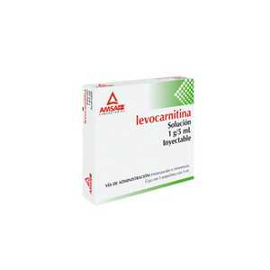 Levocarnitina 1g/5ml caja con 5 ampolletas de 5ml solución inyectable ...