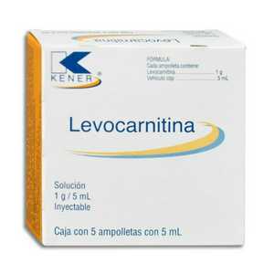 Levocarnitina 1g/5ml caja con 5 ampolletas de 5ml solución inyectable ...