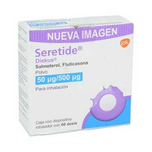 Seretide Disk 50mg/500mg caja con 1 inhalador de 60 dosis | Mejor Precio