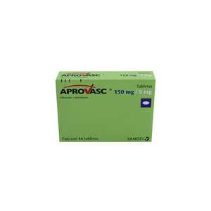 Aprovasc 150 mg/5 mg caja con 14 tabletas | Precio: $1023.00 MXN