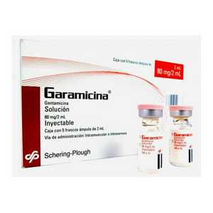 Garamicina 80mg/2ml caja con 5 frascos ámpula de 2ml | Mejor Precio