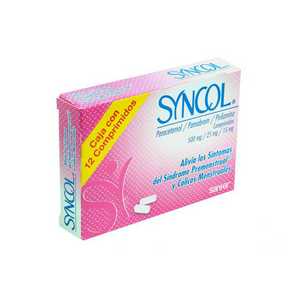 Syncol 500mg/25mg/15mg caja con 12 tabletas | Mejor Precio en Vitau
