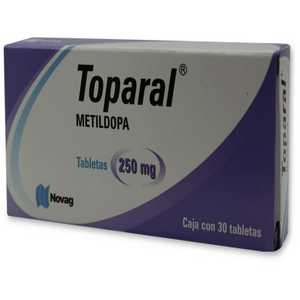 Toparal metildopa 250mg caja 30 tabletas | Vitau
