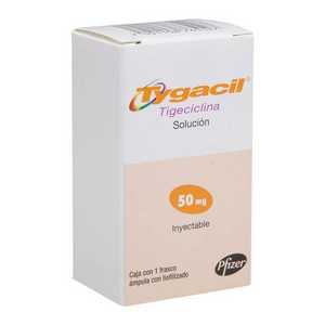 Tygacil 50 mg caja 1 frasco ámpula solución inyectable | Vitau