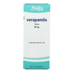 Verapamilo 80 mg caja con 20 tabletas | Vitau