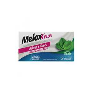 Melox Plus menta caja 50 tabletas masticables | Mejor Precio