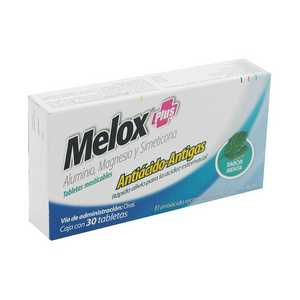 Melox Plus menta caja 30 tabletas masticables | Mejor Precio