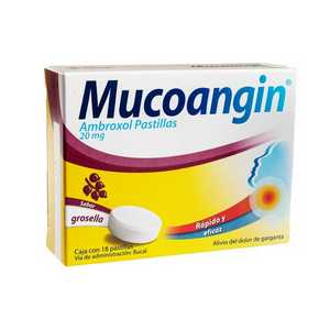 Mucoangin grosella 20mg caja con 18 tabletas | Mejor Precio