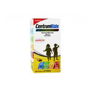 Centrum Kids caja con frasco con 30 tabletas masticables | Mejor Precio