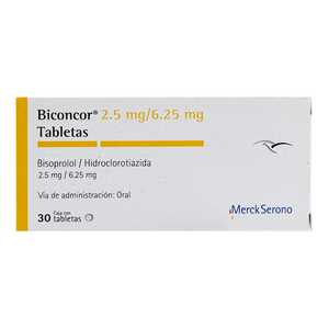 Biconcor 2.5mg/6.25mg caja 30 tabletas | Mejor Precio