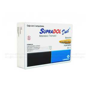 Supradol Duet 10mg-25mg/ml caja con 3 ampolletas de 1ml solución ...