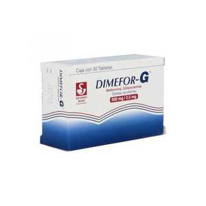 Dimefor G 500 / 2.5 mg caja con 30 tabletas | Mejor Precio