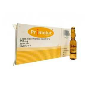 Primolut Depot 250mg caja con 1 ampolleta de 1ml solución inyectable ...