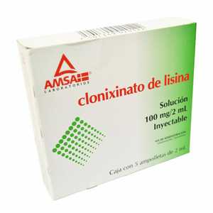 Clonixinato Lisina 100mg/2ml caja 5 ampolletas 2ml solución inyectable ...