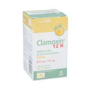 Clamoxin 12H 875/125mg caja con frasco 10 tabletas | Vitau