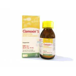 Clamoxin 600mg/42.9mg/5ml caja 1 frasco 50ml polvo | Mejor Precio