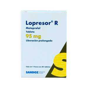 Lopresor R 95mg caja con frasco 30 tabletas | Mejor Precio