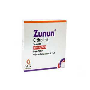 Zunun 500 mg / 2 ml caja con 5 ampolletas de 2ml solución inyectable ...