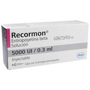 Recormon 5000ui/0.3ml caja con 6 jeringas de solución inyectable | Vitau