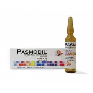 Pasmodil 20mg/2.5g caja con 1 ampolleta de 5ml | Vitau