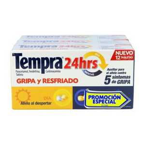 Tempra 24Hrs Dia/Noche 3 cajas con 12 tabletas de cada una | Vitau ...