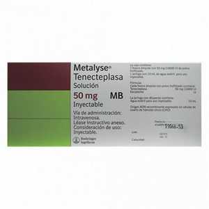 Metalyse 50mg caja con 1 frasco ámpula de solución inyectable | Mejor ...