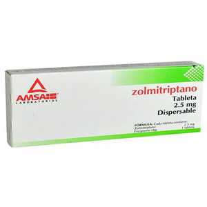 Zolmitriptano 2.5mg caja 2 tabletas | Mejor Precio