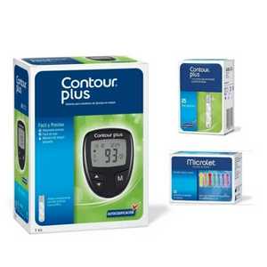 Kit Glucómetro Contour Plus + 25 Tiras + 25 Lancetas Contour Plus + 25 ...